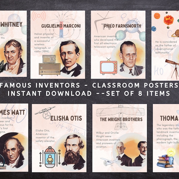 Famous Inventor Posters - Etsy