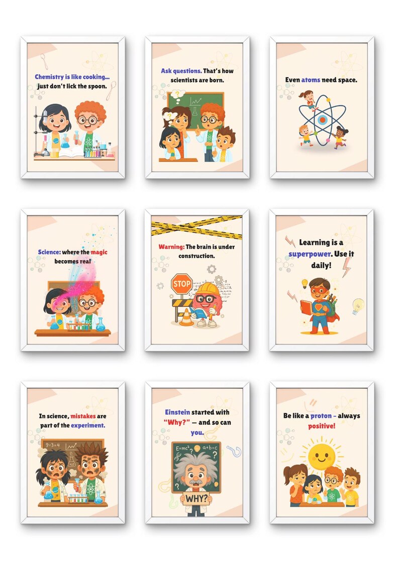 Science Classroom Decor Set of 10 | Funny Science Posters | Science ...
