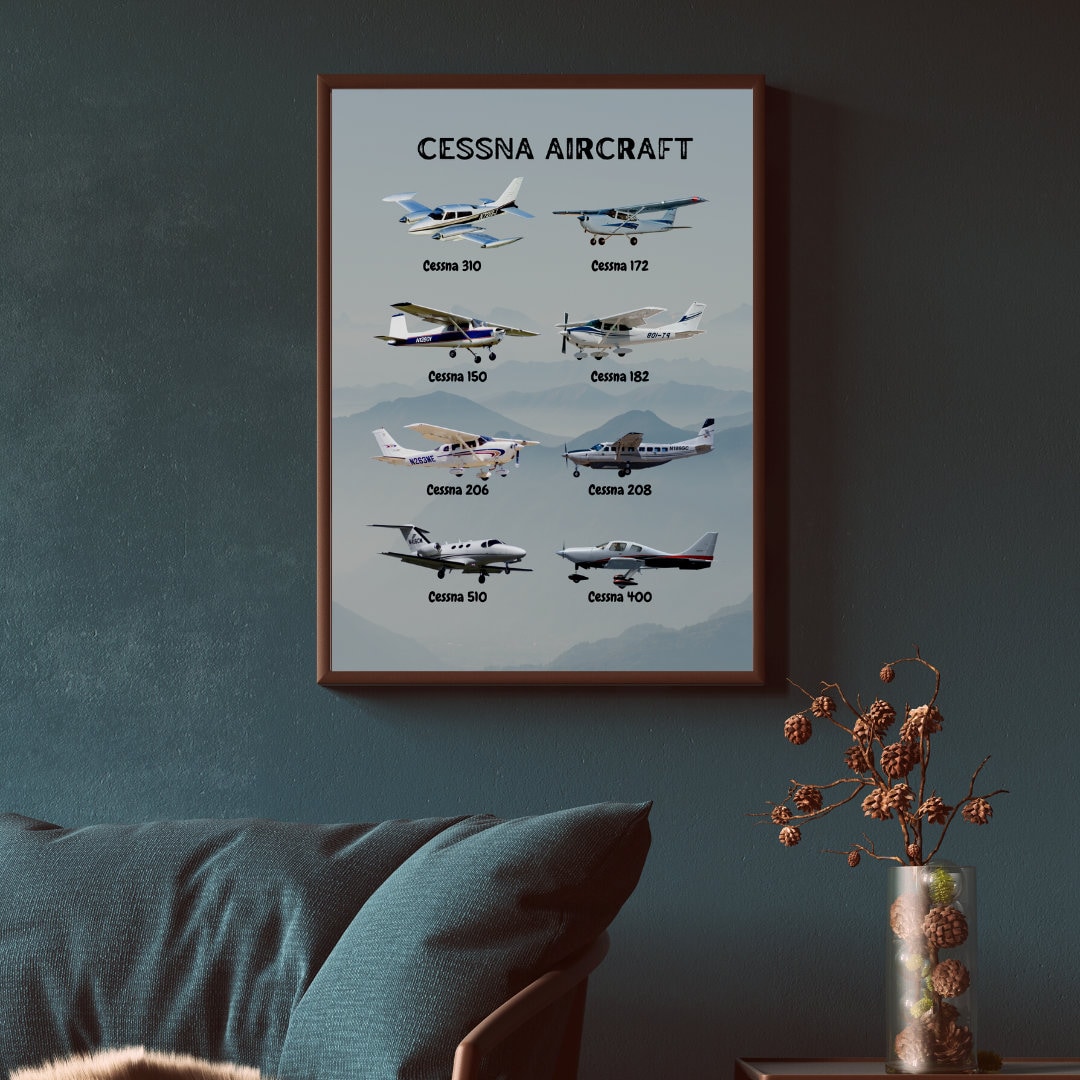 Cessna Aircraft Poster, General Aviation Print, Aviation Poster, Most ...