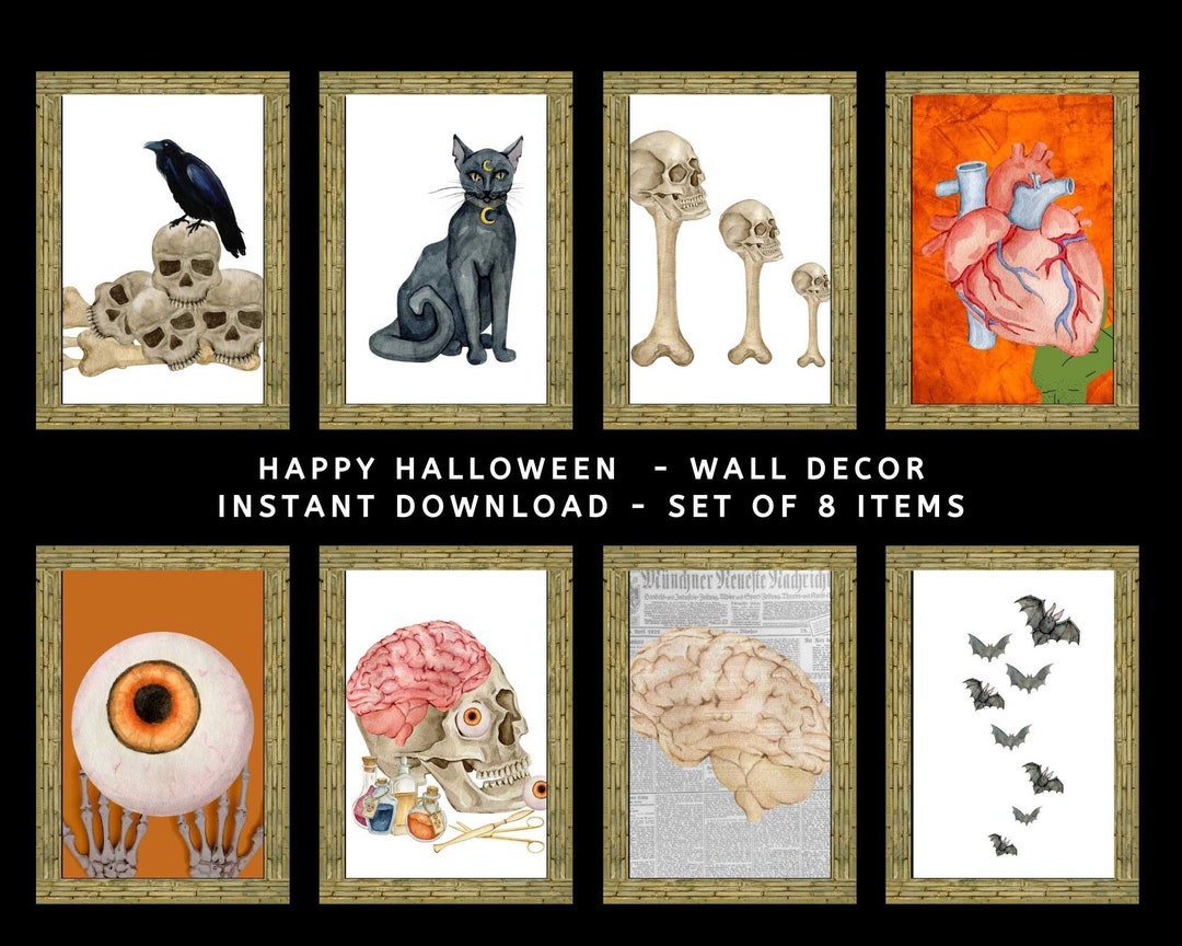 Halloween Decor | Set of 8 PRINTABLES | Spooky Decor | Halloween Print ...