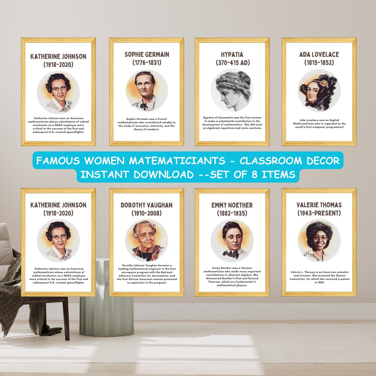 Bundle Women in Mathematics Posters for Math Teachers & Their ...