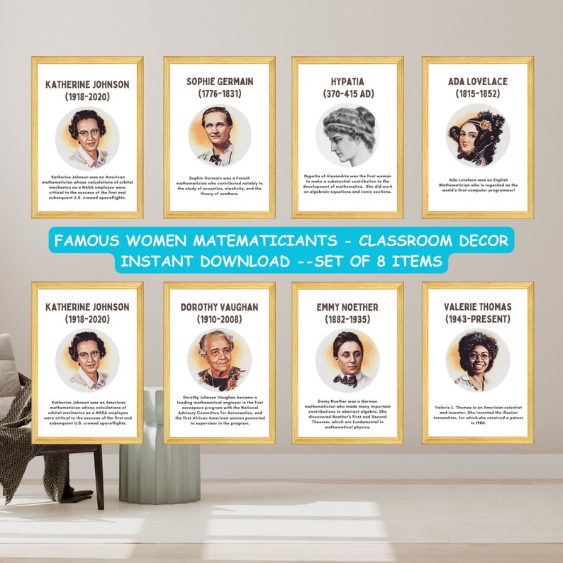 Bundle Women in Mathematics Posters for Math Teachers & Their ...