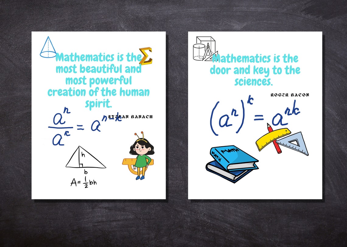 Math Printable Posters(set of 10), Math Classroom Decor, Bulletin Board ...