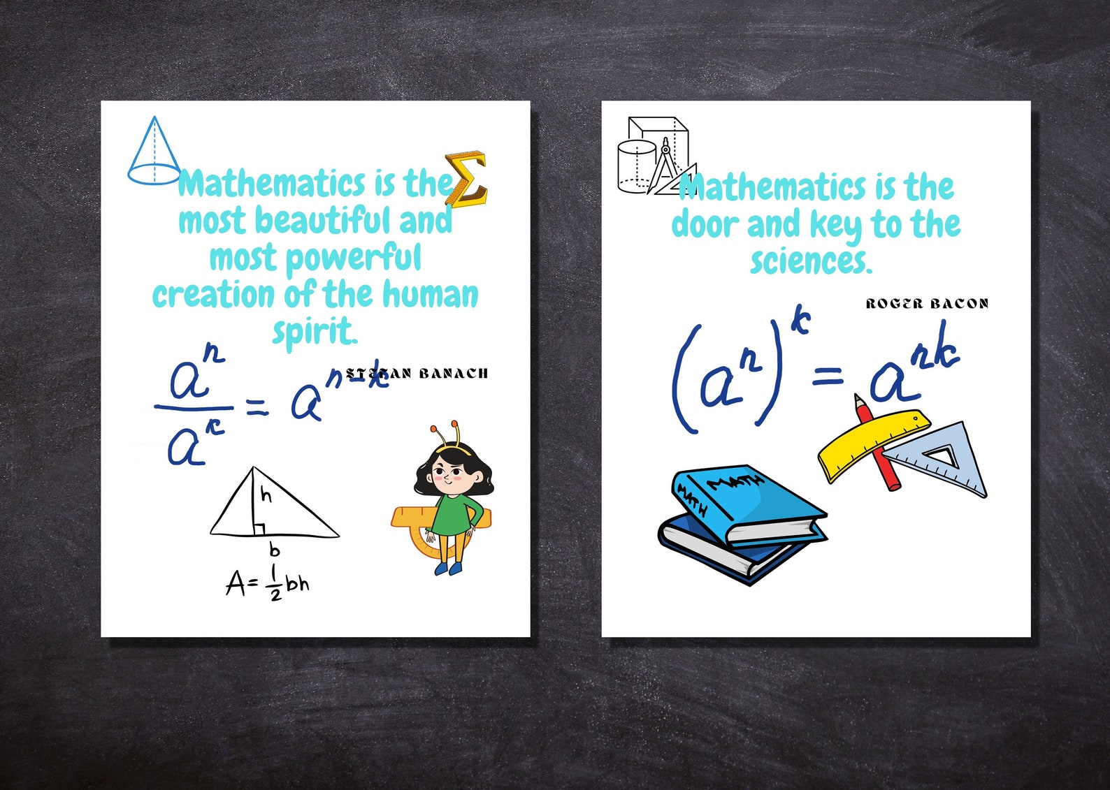 Math Printable Posters(set of 10), Math Classroom Decor, Bulletin Board ...