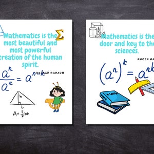 Math Printable Posters(set of 10), Math Classroom Decor, Bulletin Board ...
