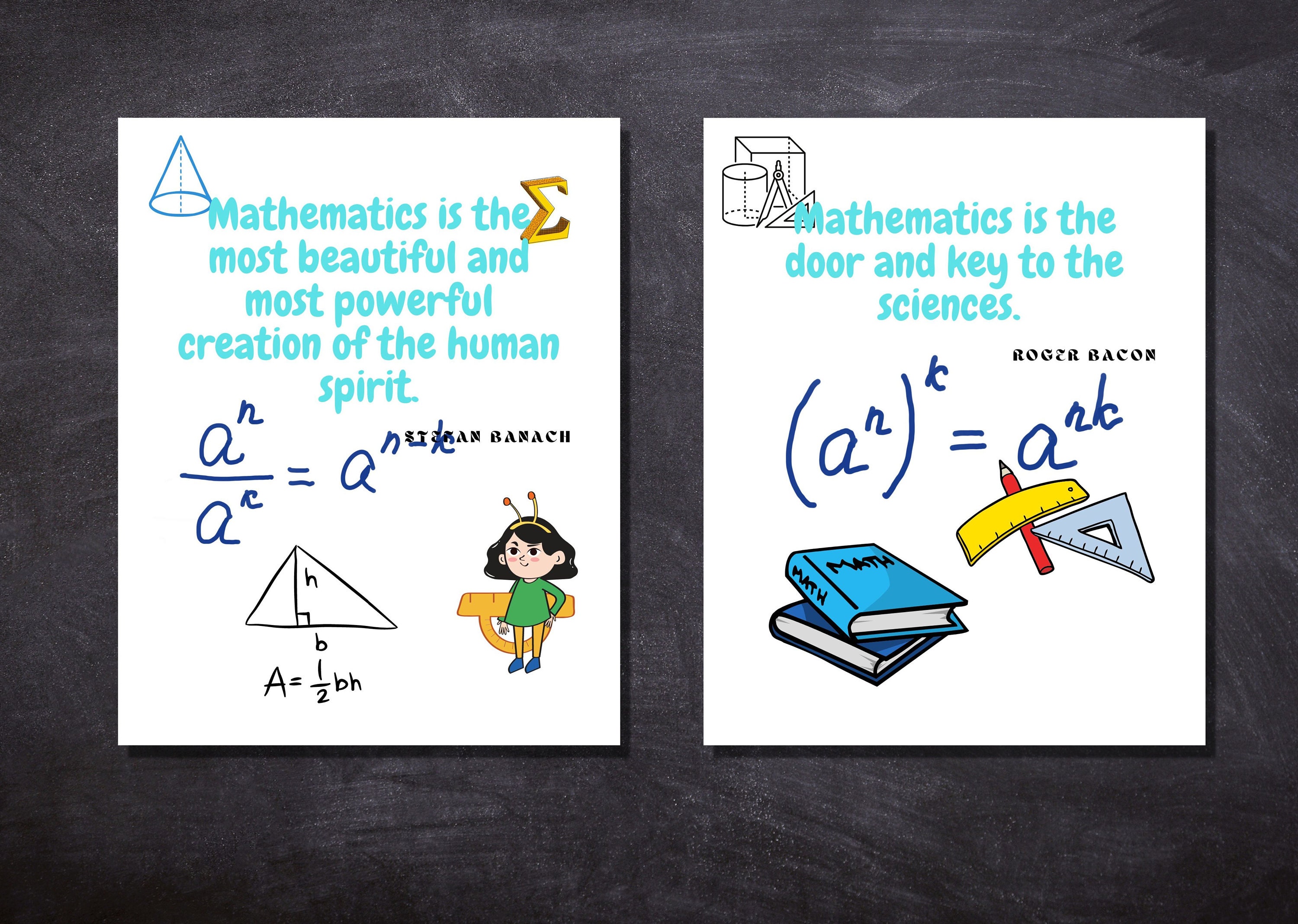 Math Printable Posters(set of 10), Math Classroom Decor, Bulletin Board ...