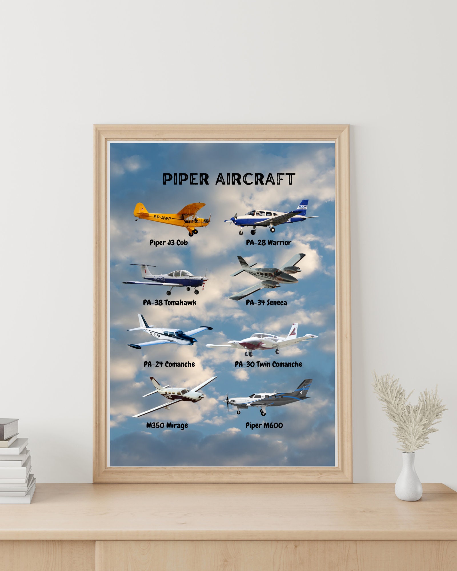 Piper Aircraft Poster, General Aviation Print, Aviation Poster, Most ...