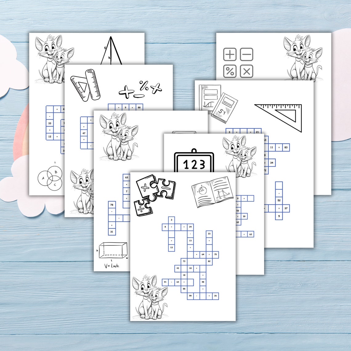 Number Puzzle, Number Math Puzzle Set (8 Math Puzzles) + BONUS 3 ...