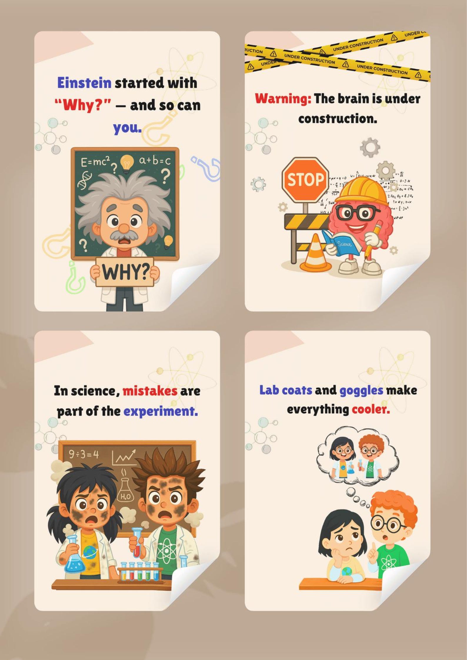 Science Classroom Decor Set of 10 | Funny Science Posters | Science ...