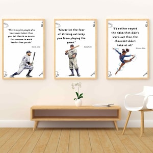 Famous Athletes Posters Set of 19, Classroom Decor Motivational ...