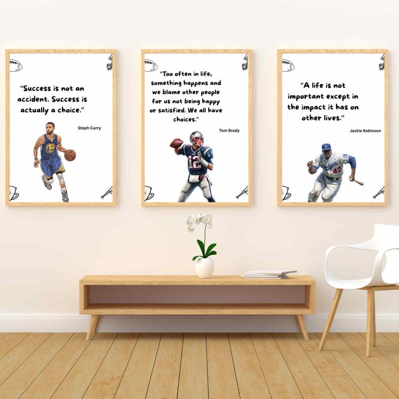 Famous Athletes Posters Set of 19, Classroom Decor Motivational ...