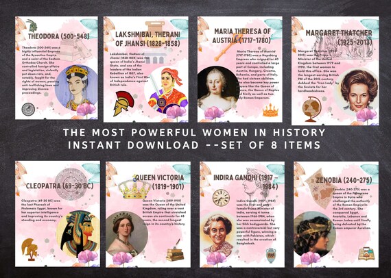 8 of the Most Powerful Women in History set of 8 Printable - Etsy
