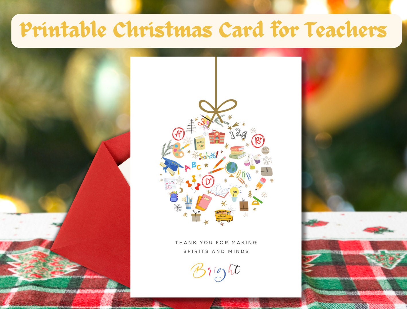 Printable Christmas Card for Teachers | Teacher Gift | Teacher ...