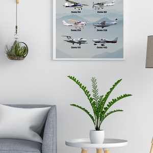 Cessna Aircraft Poster, General Aviation Print, Aviation Poster, Most ...