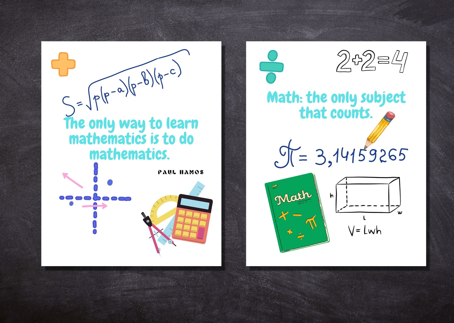Math Printable Posters(set of 10), Math Classroom Decor, Bulletin Board ...