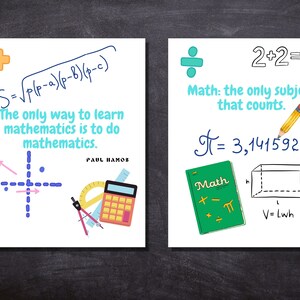 Math Printable Posters(set of 10), Math Classroom Decor, Bulletin Board ...