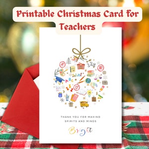 Printable Christmas Card for Teachers | Teacher Gift | Teacher ...