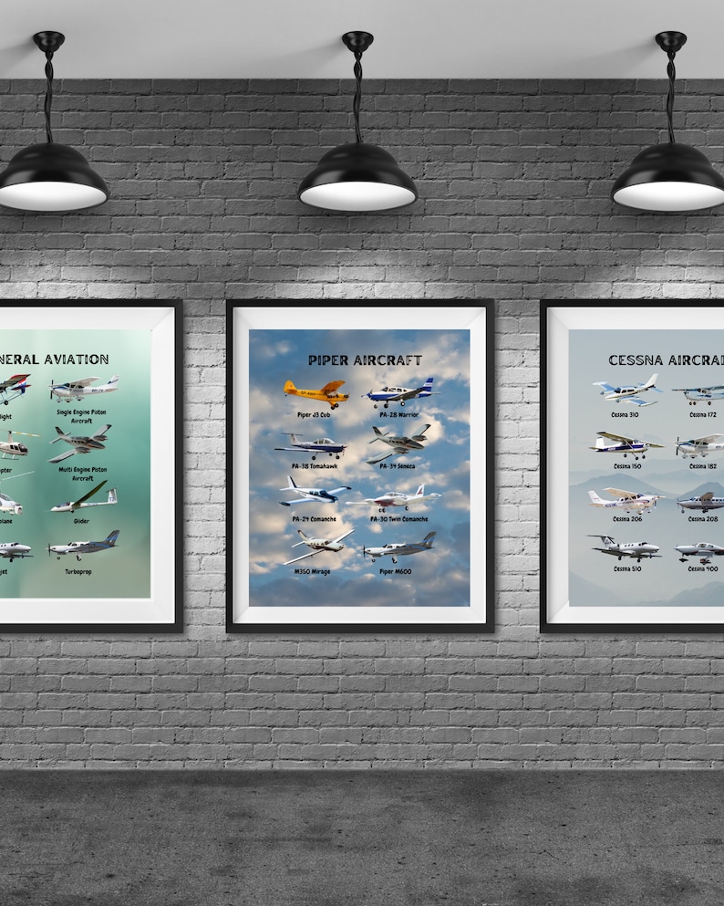 Piper Aircraft Poster, General Aviation Print, Aviation Poster, Most ...