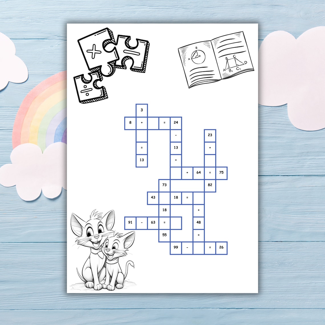 Number Puzzle, Number Math Puzzle Set (8 Math Puzzles) + BONUS 3 ...