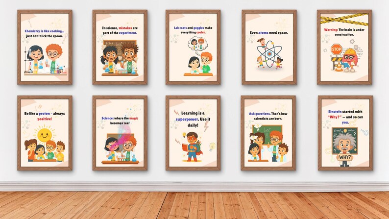 Science Classroom Decor Set of 10 | Funny Science Posters | Science ...