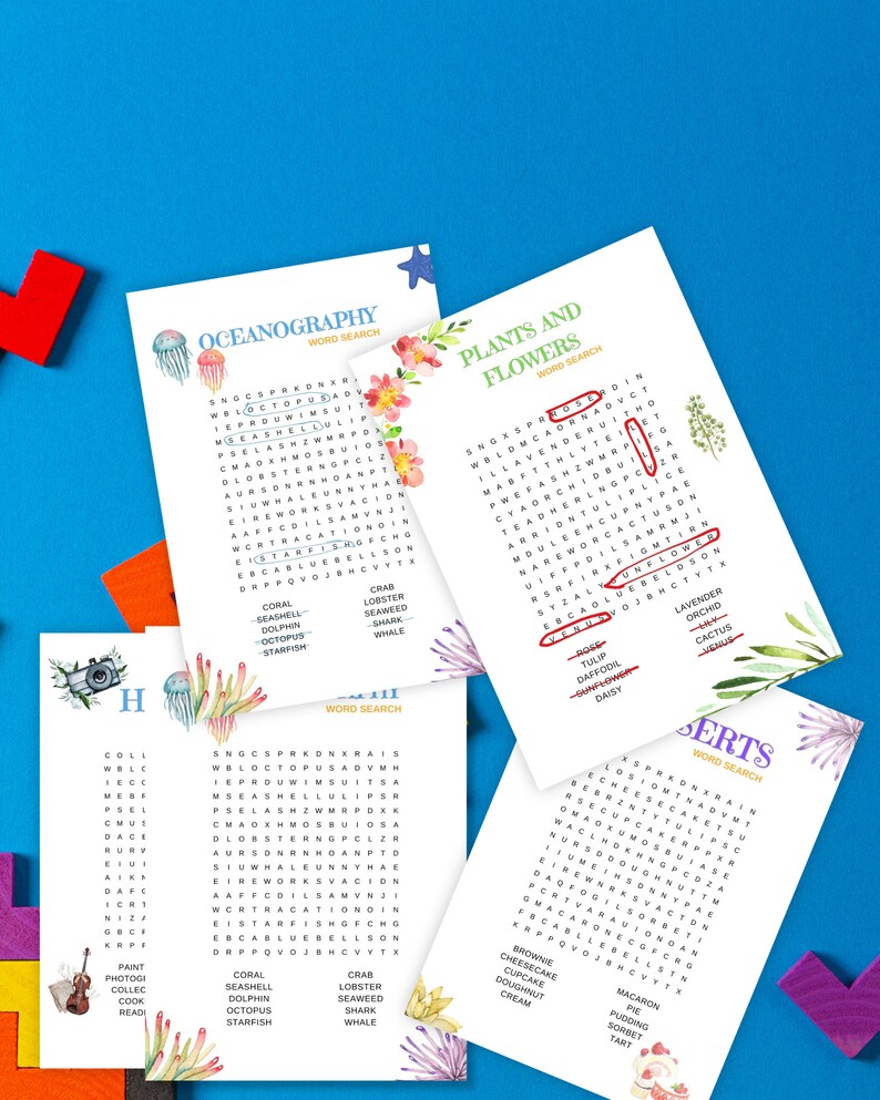 Family Fun Games, 16 Pack Games, Printable Word Search, Road Trip Games ...