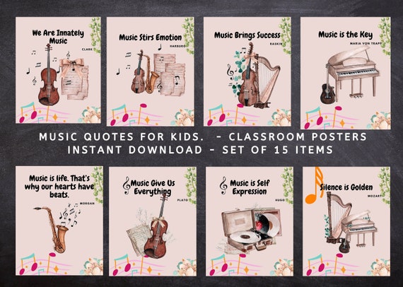 15 Music Instruments Classroom Posters Poster Set Positive - Etsy