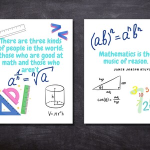 Math Printable Posters(set of 10), Math Classroom Decor, Bulletin Board ...