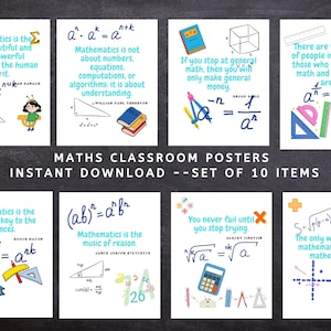 Math Printable Posters(set of 10), Math Classroom Decor, Bulletin Board ...