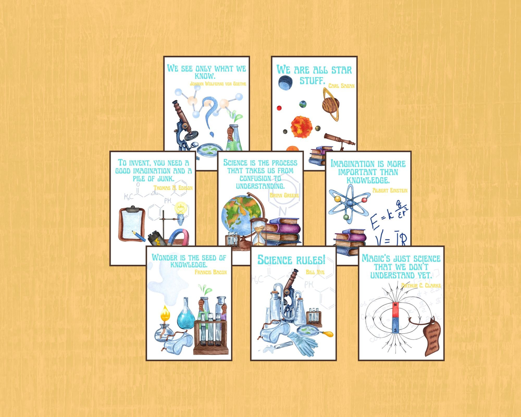 Science Printable Postersset of 8 Science Classroom Decor - Etsy