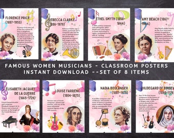 Famous Women Mathematicians Posters set of 8 Printable, Science ...