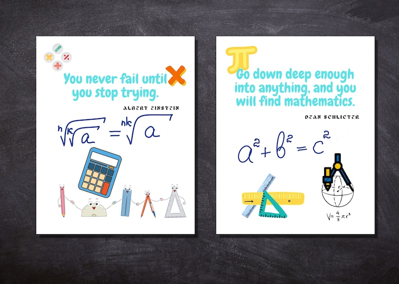 Math Printable Posters(set of 10), Math Classroom Decor, Bulletin Board ...