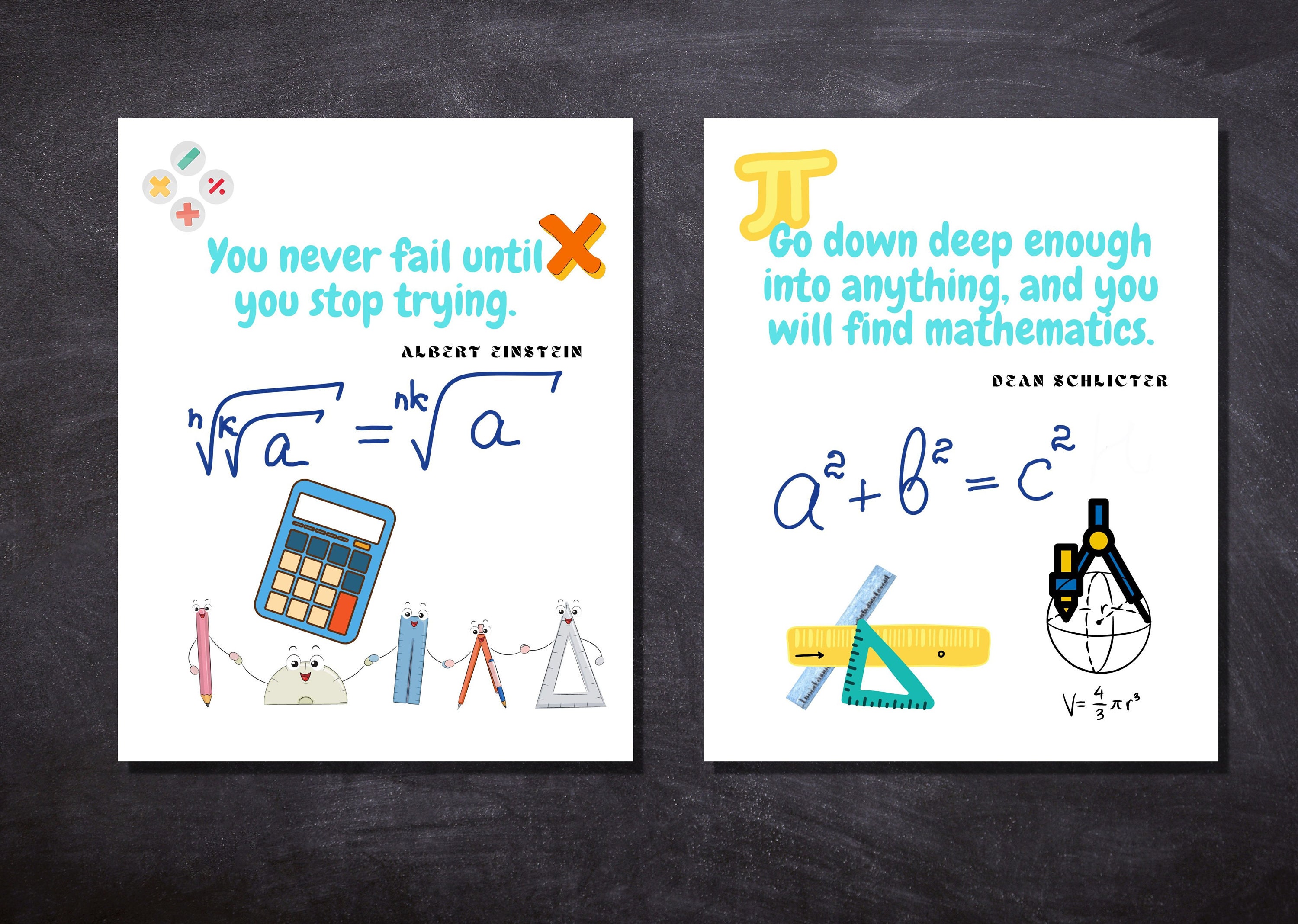 Math Printable Posters(set of 10), Math Classroom Decor, Bulletin Board ...