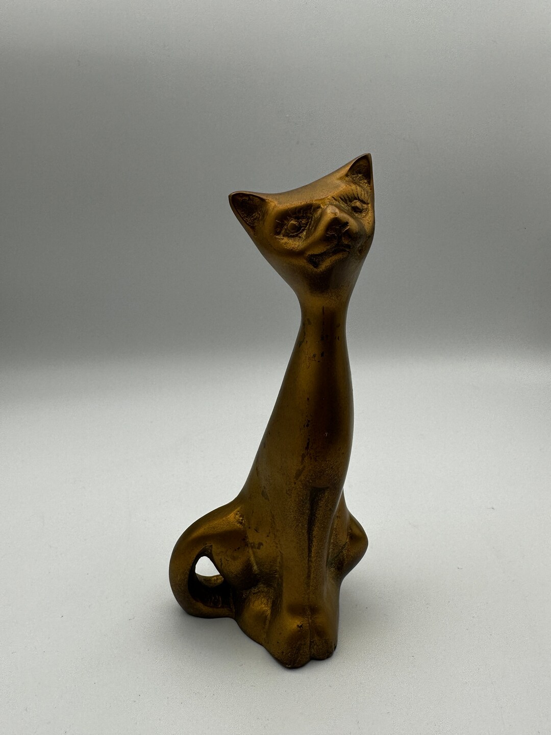 Gold Cat painted Cat, Gold Cat Figurine, Art Deco Cat, Art Deco, Cat ...