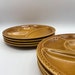 Set of 4 Mustard Ceramic Fondue Plates, Brown Fondue Plate, Mustard ...
