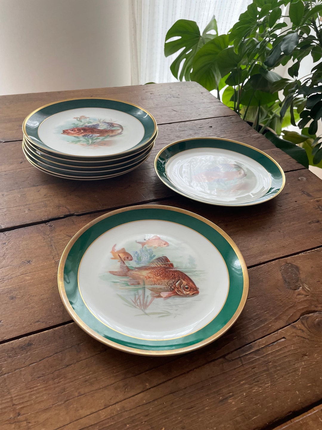 Antique Rosenthal Selb Bavaria Gold Trim Fish Plates - Etsy