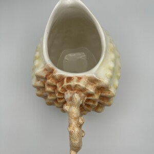 Ceramic Shell Shaped Pitcher With Handle Tones of Beige and Pink ...