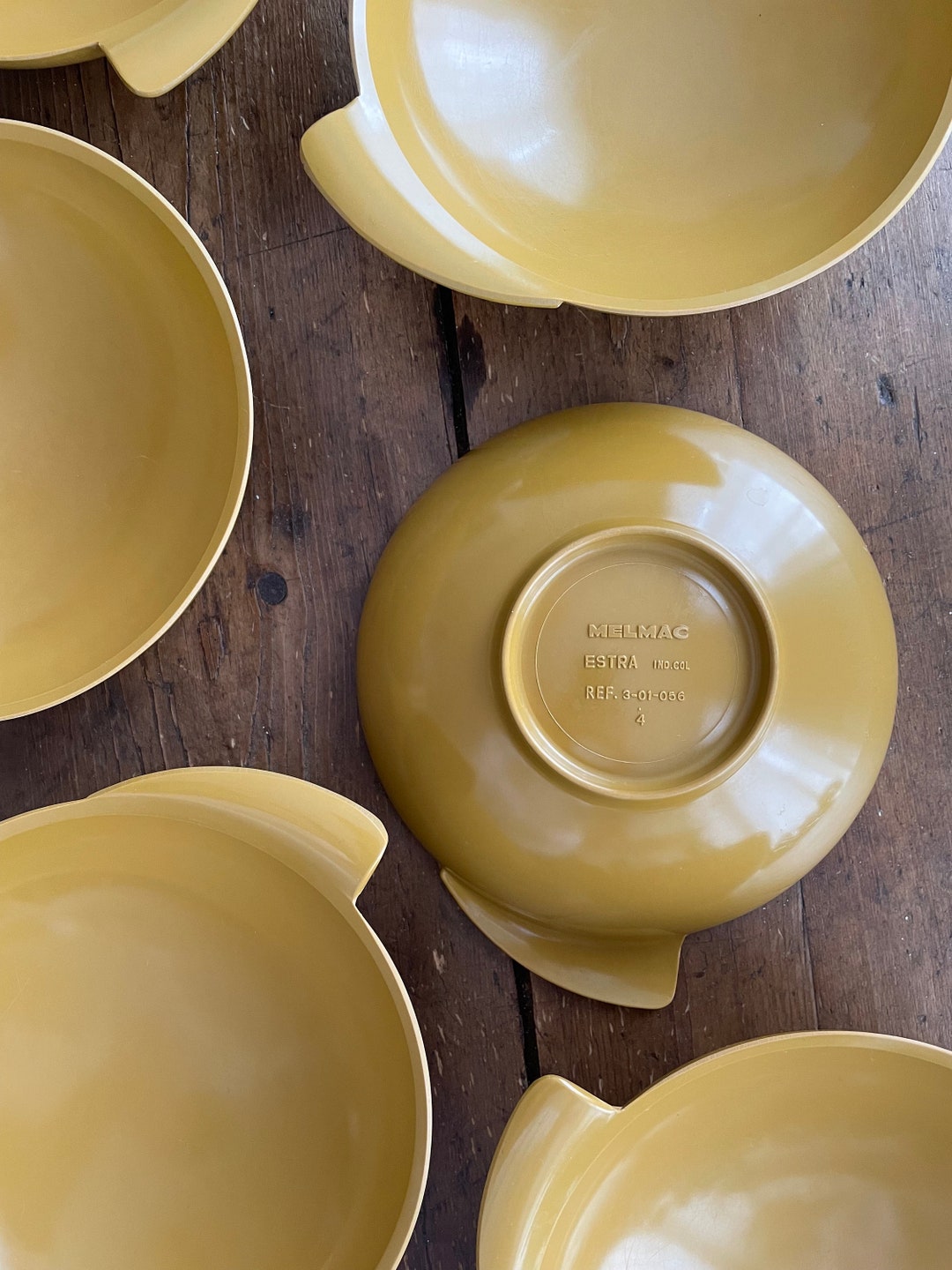Mustard Yellow Melmac Set With 6 Cups, 6 Bowls, One Serving Plate and ...