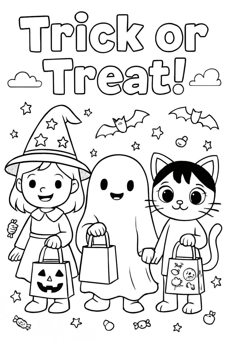 Halloween Coloring Pages for Kids, Easy & Adorable Printable Pumpkins ...