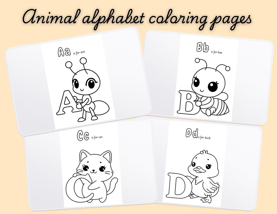 ABC Alphabet Coloring Book With Animals – Printable Toddler Worksheets ...