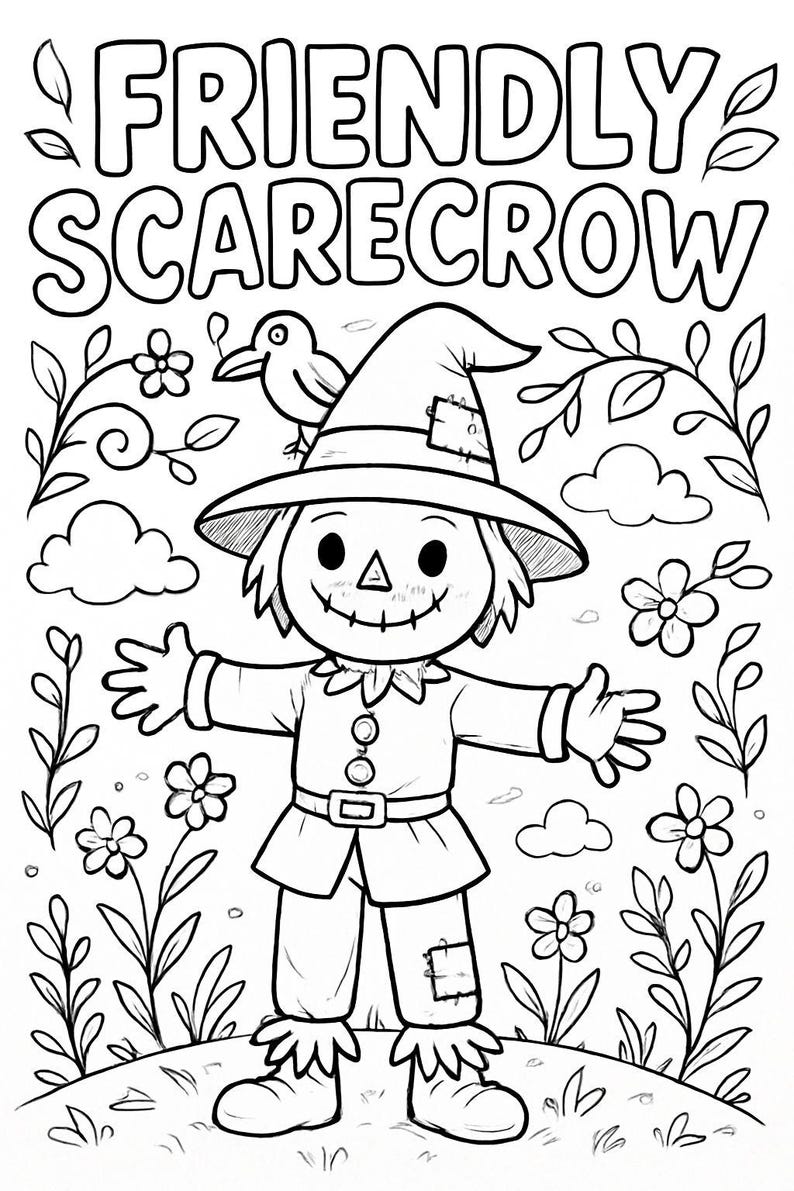 Fall Coloring Pages for Kids | Autumn Animals & Leaves (PDF Pattern) - Etsy