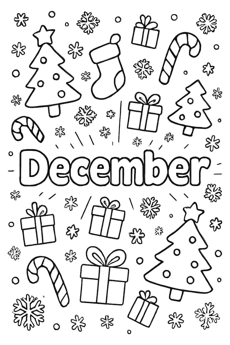 12 Months Coloring Pages Bundle Seasonal Printable Coloring Book for ...