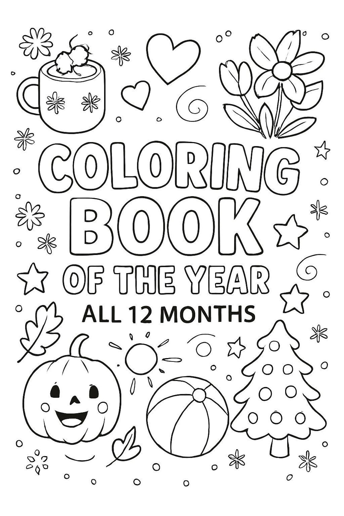 Seasonal Coloring Book: 12 Months Printable Activity Pages (PDF ...