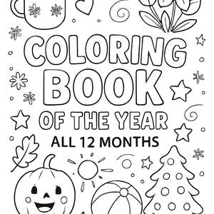 12 Months Coloring Pages Bundle Seasonal Printable Coloring Book for ...
