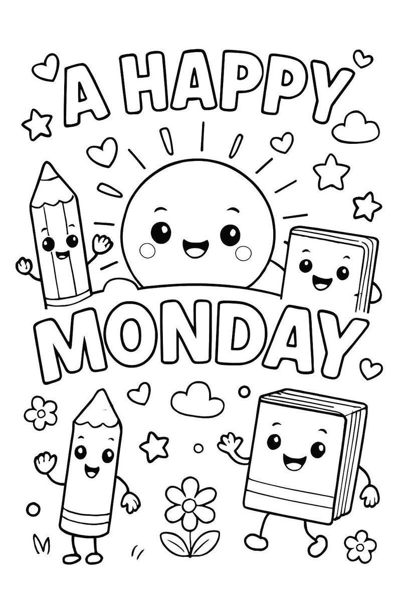 Days of the Week Coloring Pages: Kids Learning Activity (PDF Download ...