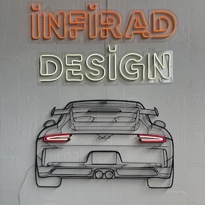 Neon Car Metal Wall Art | Car Wall Art | Gift for Car Lovers | Metal ...