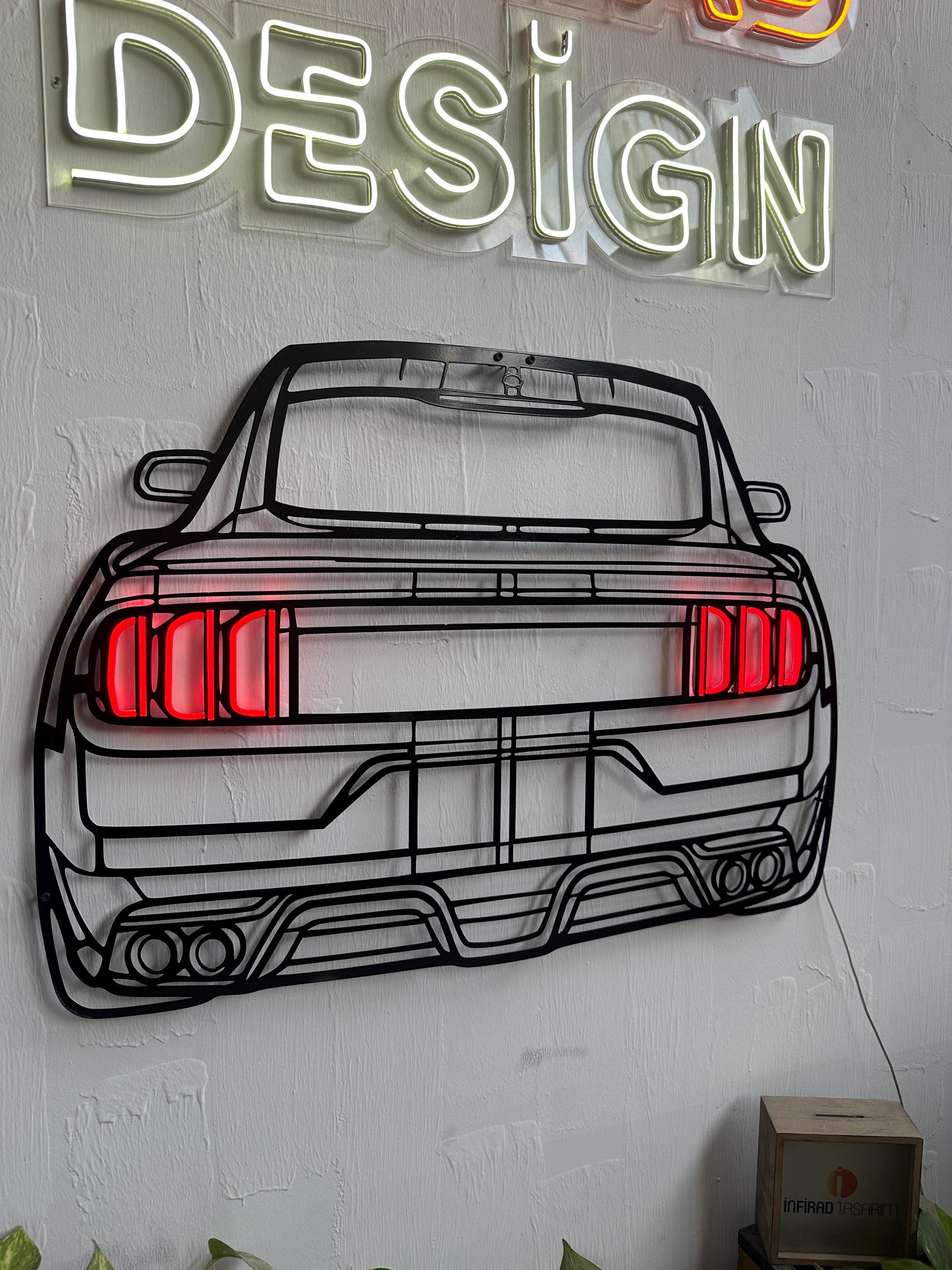 Neon Car Metal Wall Art | Car Wall Art | Gift for Car Lovers | Metal ...
