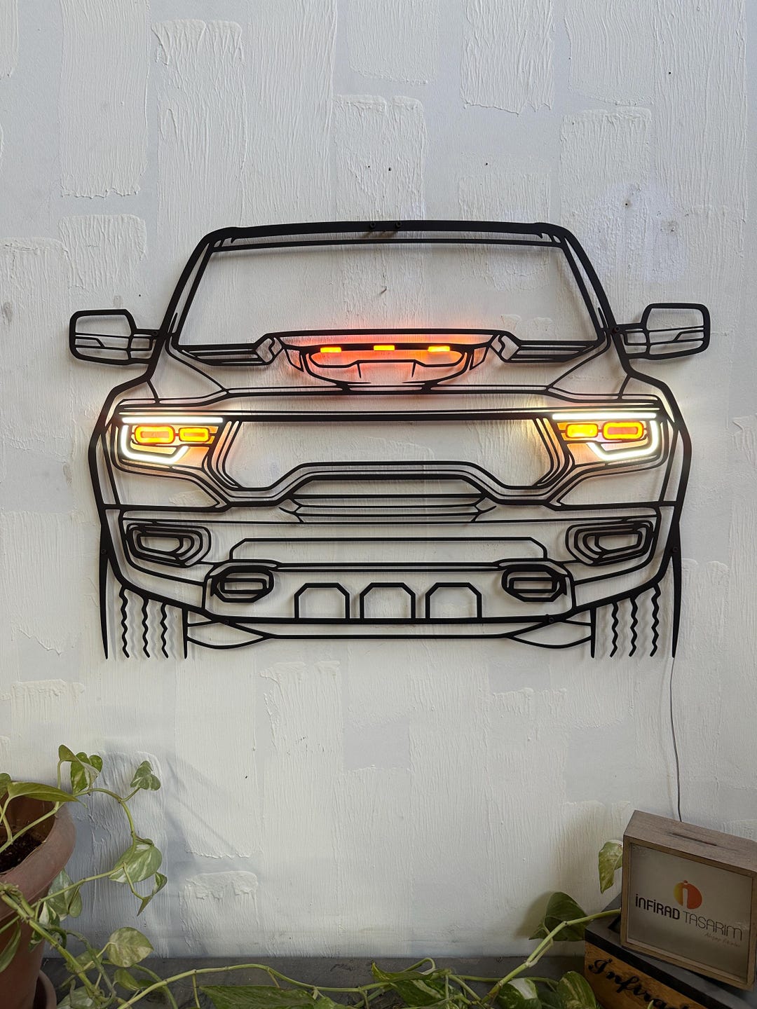 Neon Car Metal Wall Art | Car Wall Art | Gift for Car Lovers | Metal ...