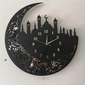 Wooden Islamic Wall Clock,islamic Clock, Islamic Wall Art, Islamic Home ...