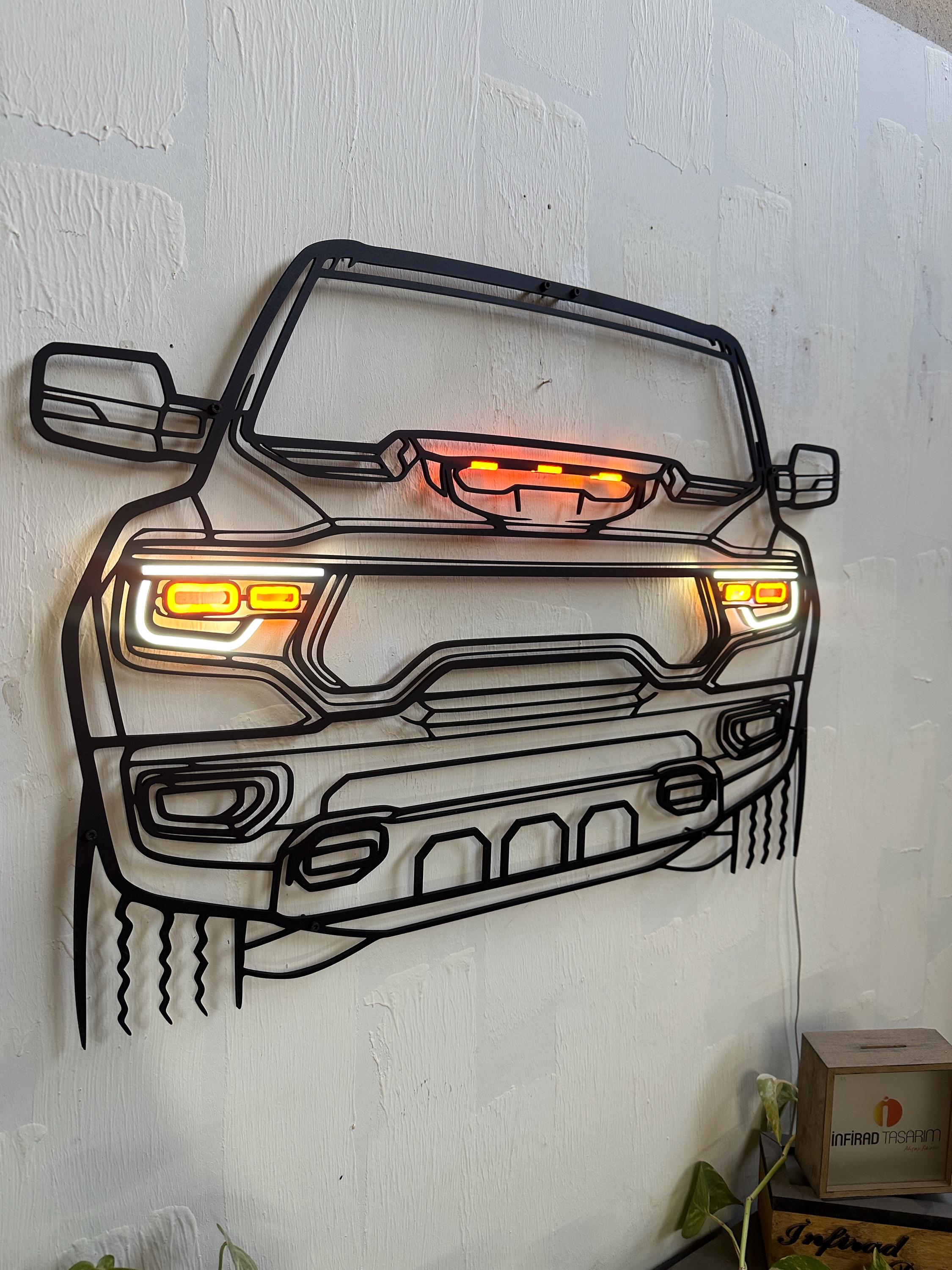 Neon Car Metal Wall Art | Car Wall Art | Gift for Car Lovers | Metal ...