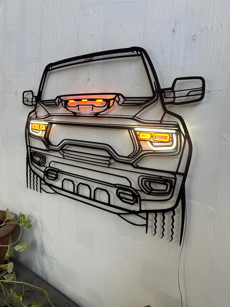 Neon Car Metal Wall Art | Car Wall Art | Gift for Car Lovers | Metal ...